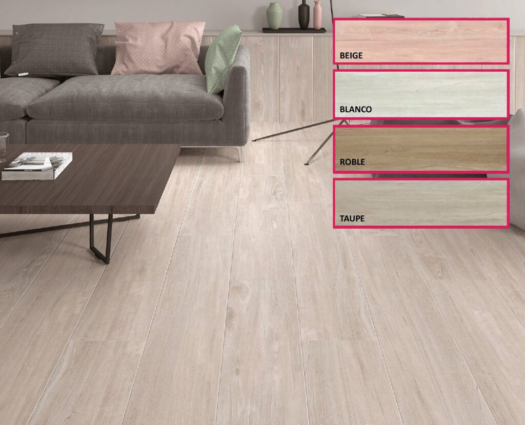 Serie VILEMA , porcelánico imitación madera 23x120