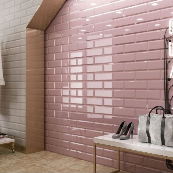 Serie BISEL 10x30 , Azulejo tipo metro en formato 10x30 biselado