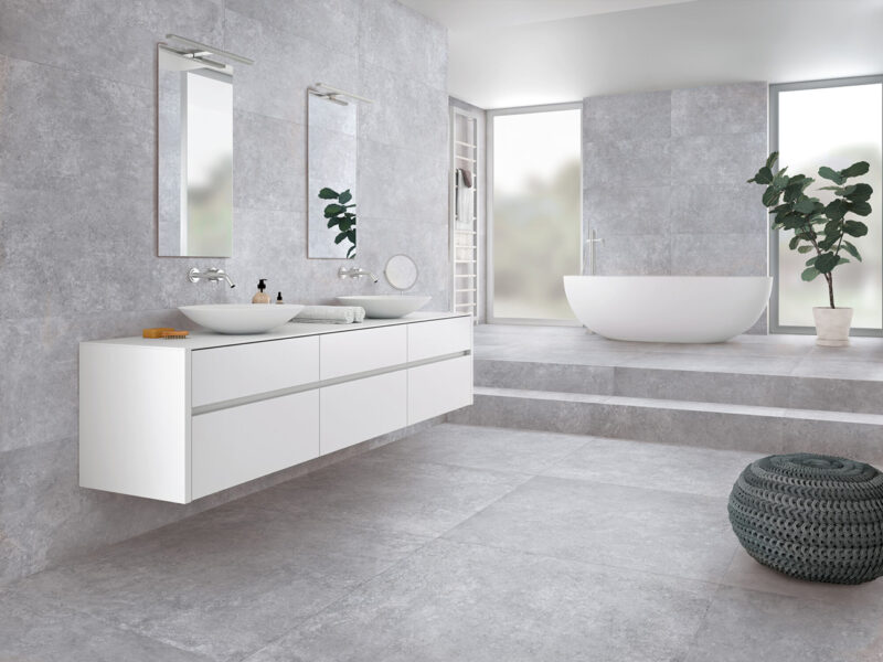 Serie GROUND - Azulejo porcelánico imitación cemento